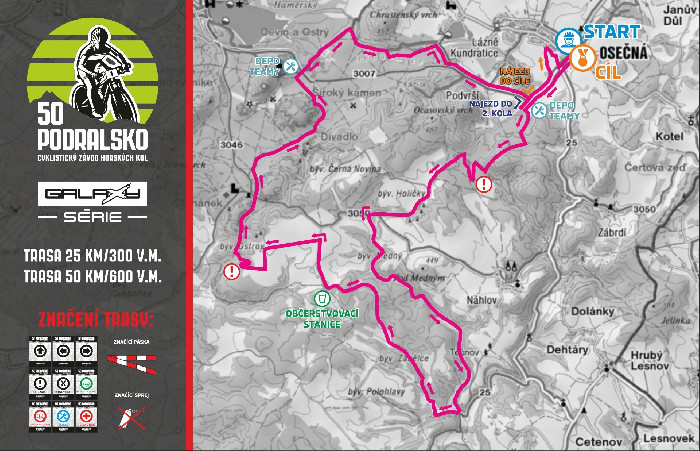 TRASA 25km, 50km :: MTBPODRALSKO